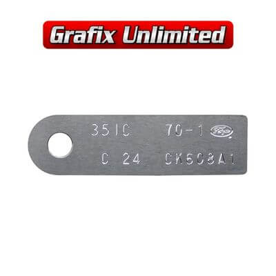 Engine Tag, CK608A1 | Grafix Unlimited