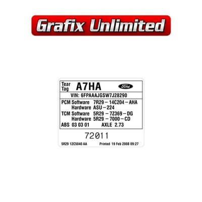 Identification Label, BF Tare Tag | Grafix Unlimited