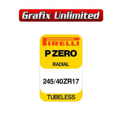 Spare Tyre Decal, Pirelli P Zero | Grafix Unlimited