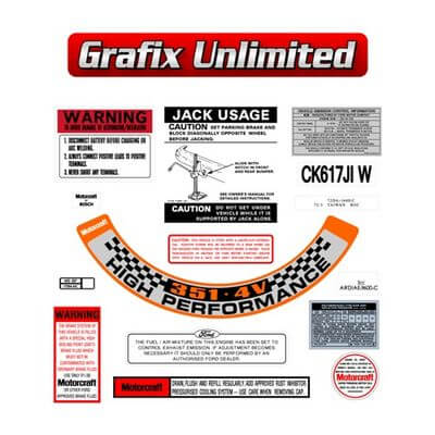 Sticker Kit, XB GT Engine Bay | Grafix Unlimited