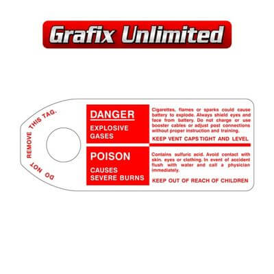 Tag, Battery Terminal | Grafix Unlimited